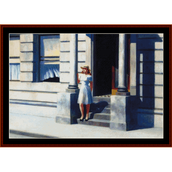 Summertime - Edward Hopper pdf cross stitch pattern – Cross Stitch Collectibles
